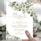 Fall In Love Greenery Engagement Party Invitation | Zazzle
