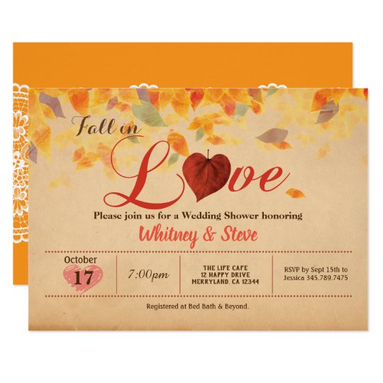 Fall in love invitation Wedding Shower rustic | Zazzle.com