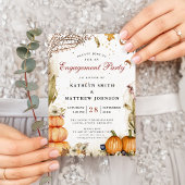 Fall In Love Pumpkin Autumn Engagement Party Invitation | Zazzle