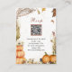 Fall In Love Pumpkin Autumn Wedding QR Code RSVP Enclosure Card | Zazzle