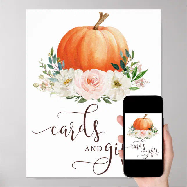 Fall in Love Pumpkin Cards and Gifts Sign | Zazzle