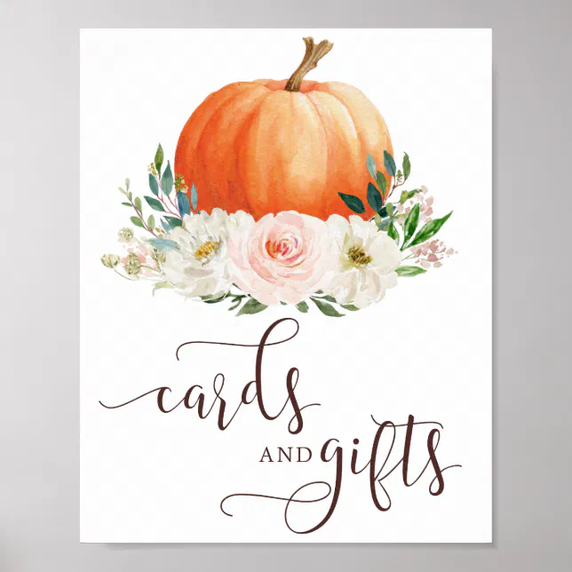 Fall in Love Pumpkin Cards and Gifts Sign | Zazzle