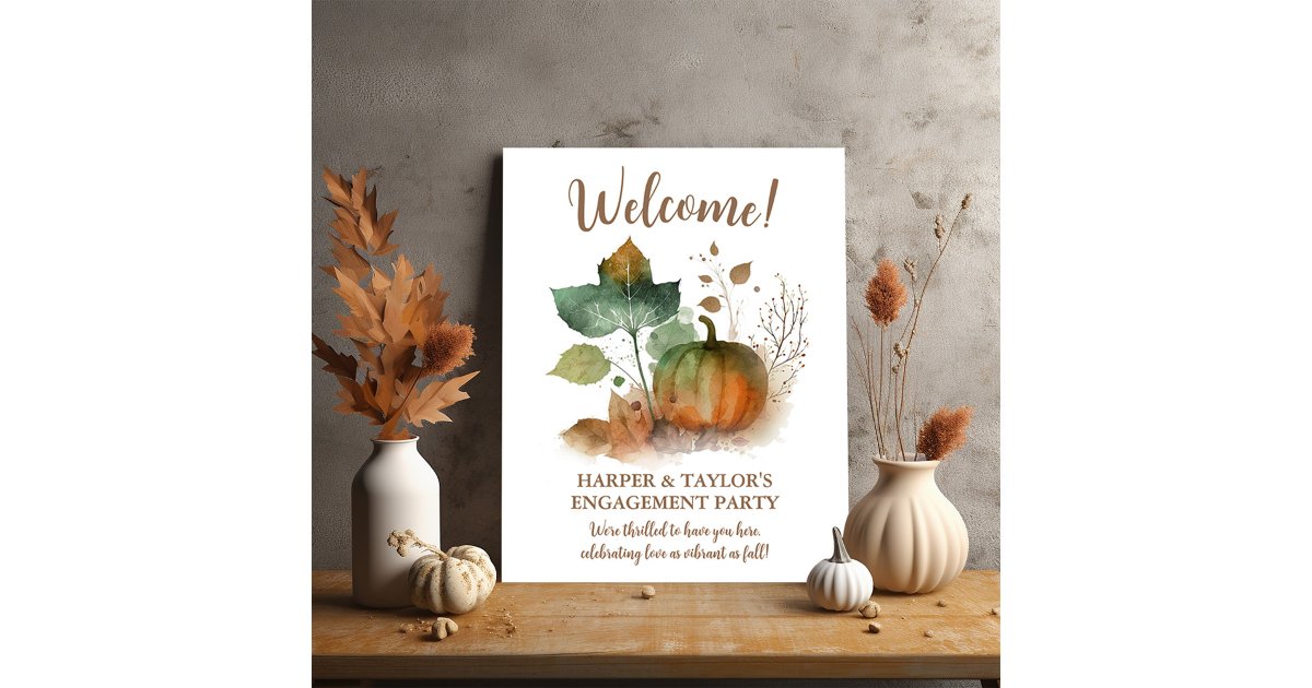 Fall In Love Rustic Pumpkin Poster | Zazzle