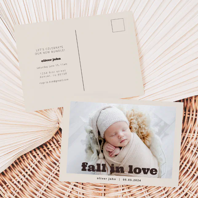 Fall in Love Sip and See Party Postcard Invite | Zazzle