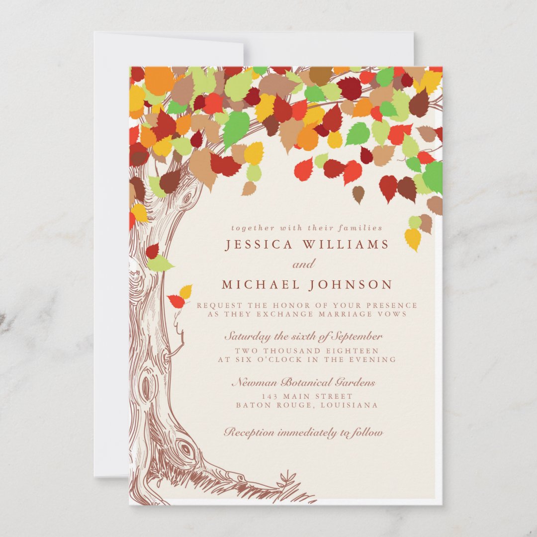 Fall In Love Wedding Invitations | Zazzle
