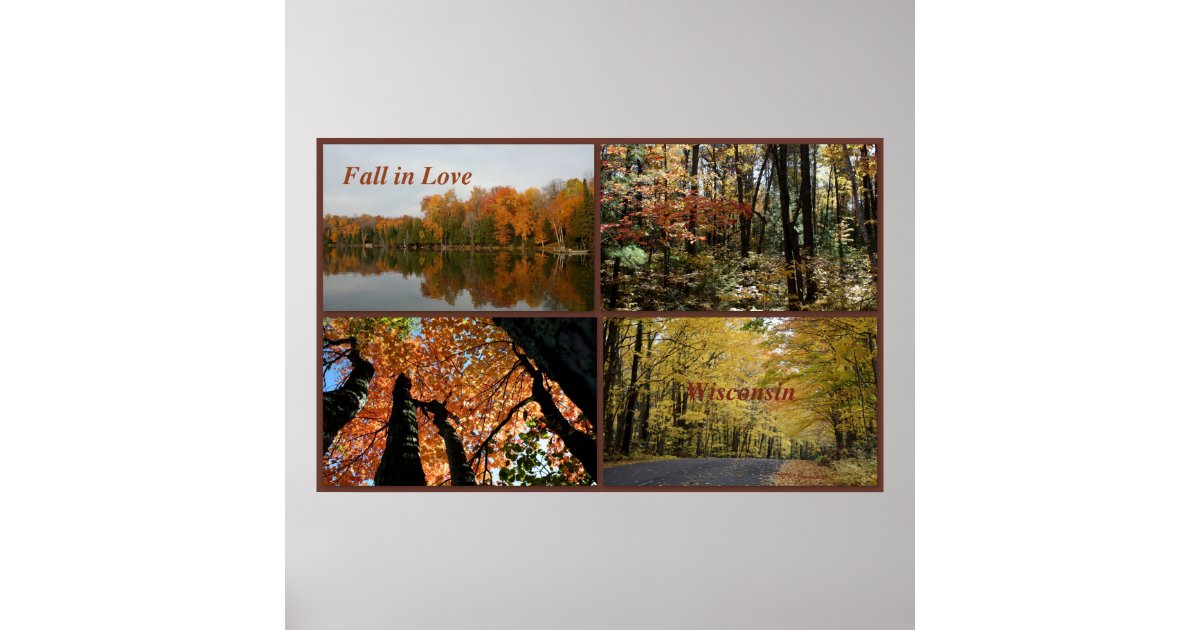 Fall In Love Wisconsin Poster | Zazzle