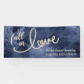 Fall in Love with Autumn | Navy Blue and Gold Banner | Zazzle