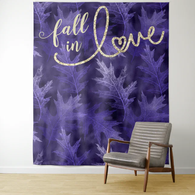 Fall in Love with Autumn | Purple Photo Backdrop | Zazzle