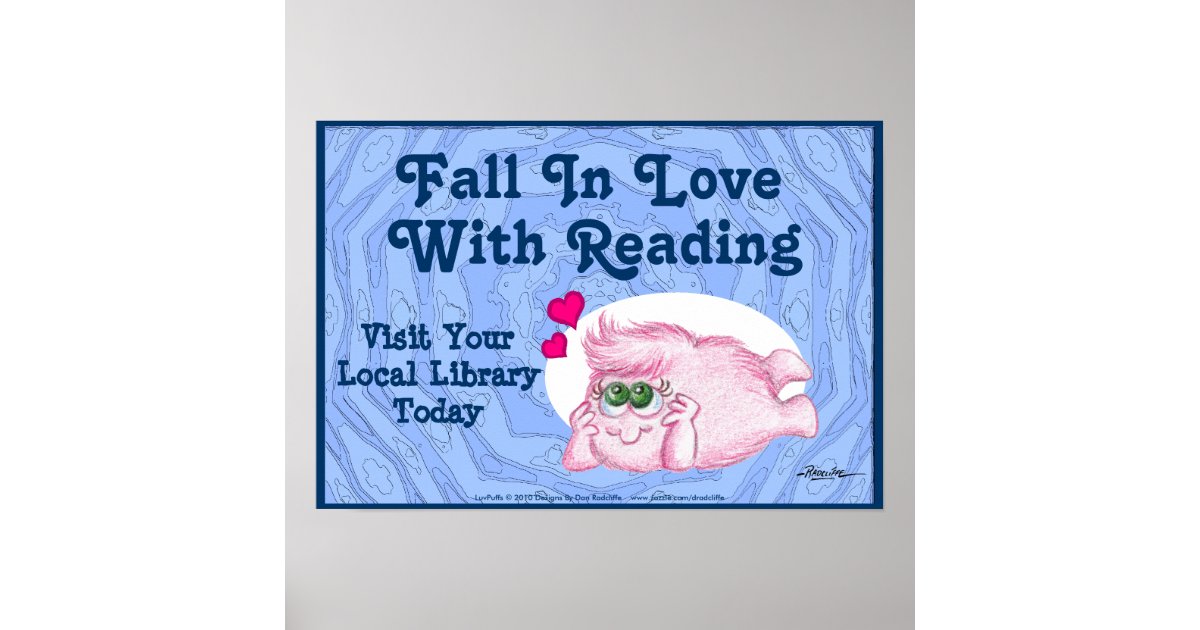 Fall In Love With Reading Poster | Zazzle.com