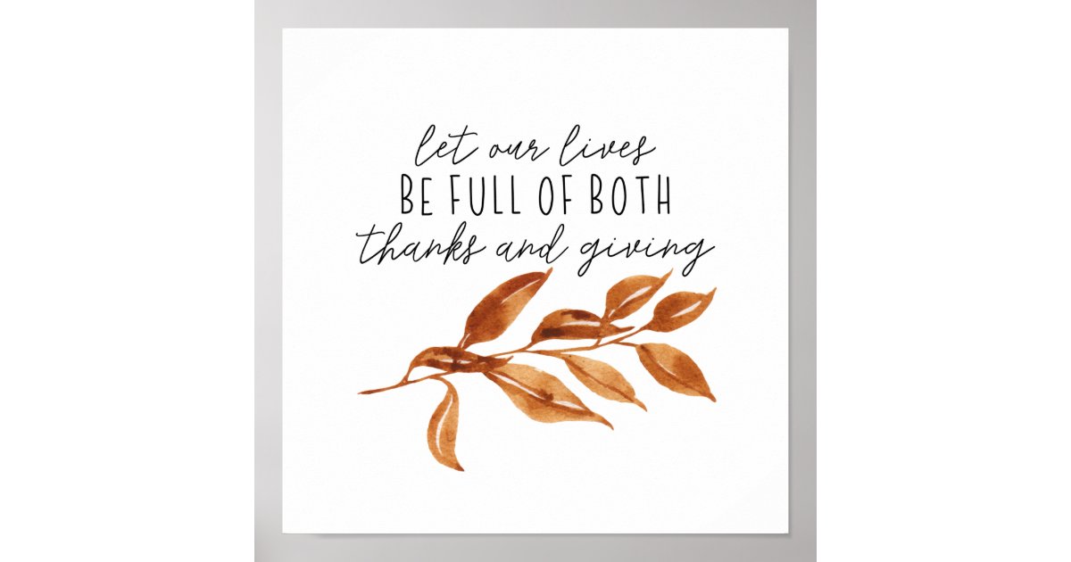 Fall Inspirational Happy Thanksgiving Poster | Zazzle
