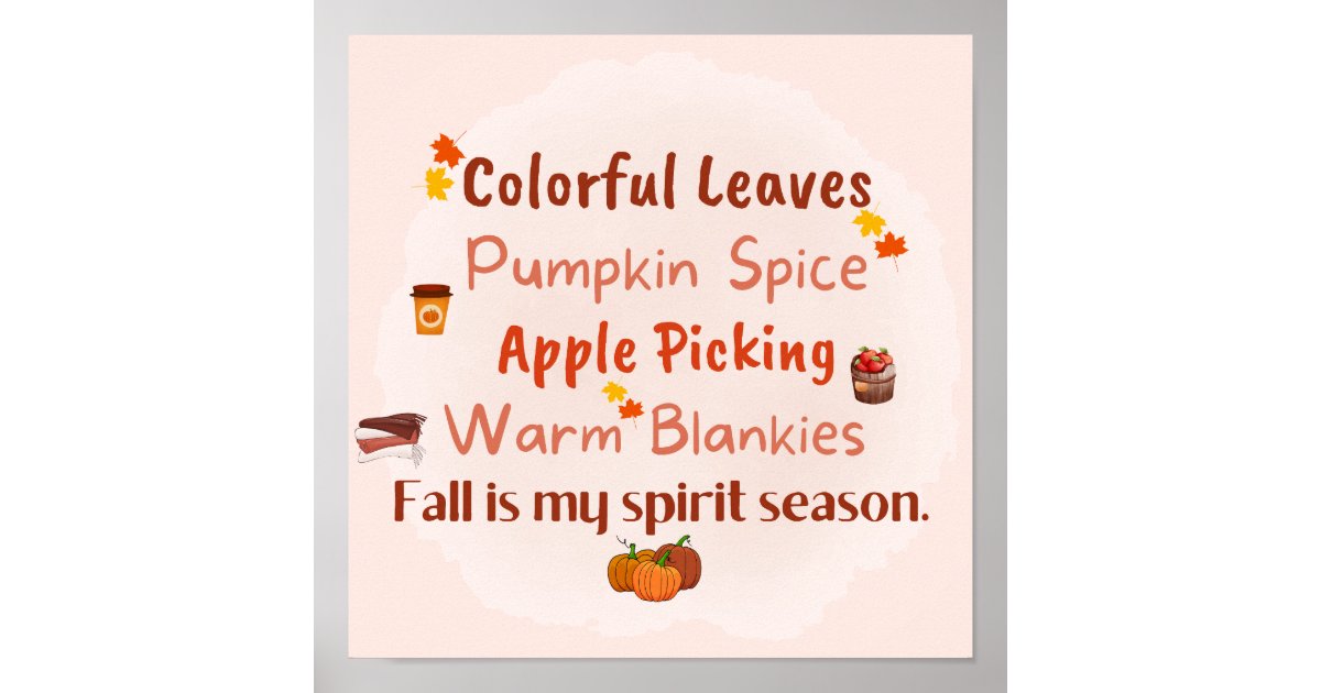 Fall is My Spirit Season Poster | Zazzle