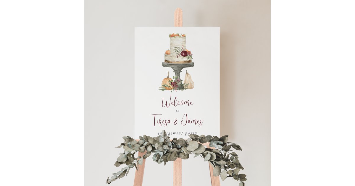 Fall Layer Cake Personalized Event Welcome Sign | Zazzle