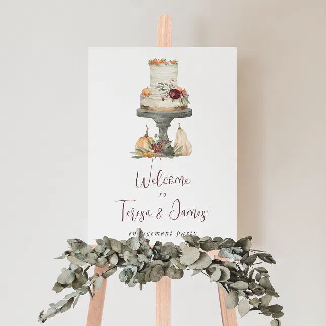 Fall Layer Cake Personalized Event Welcome Sign | Zazzle