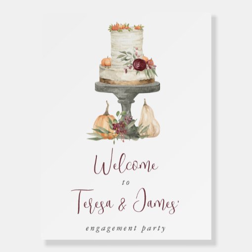 Fall Layer Cake Personalized Event Welcome Sign | Zazzle