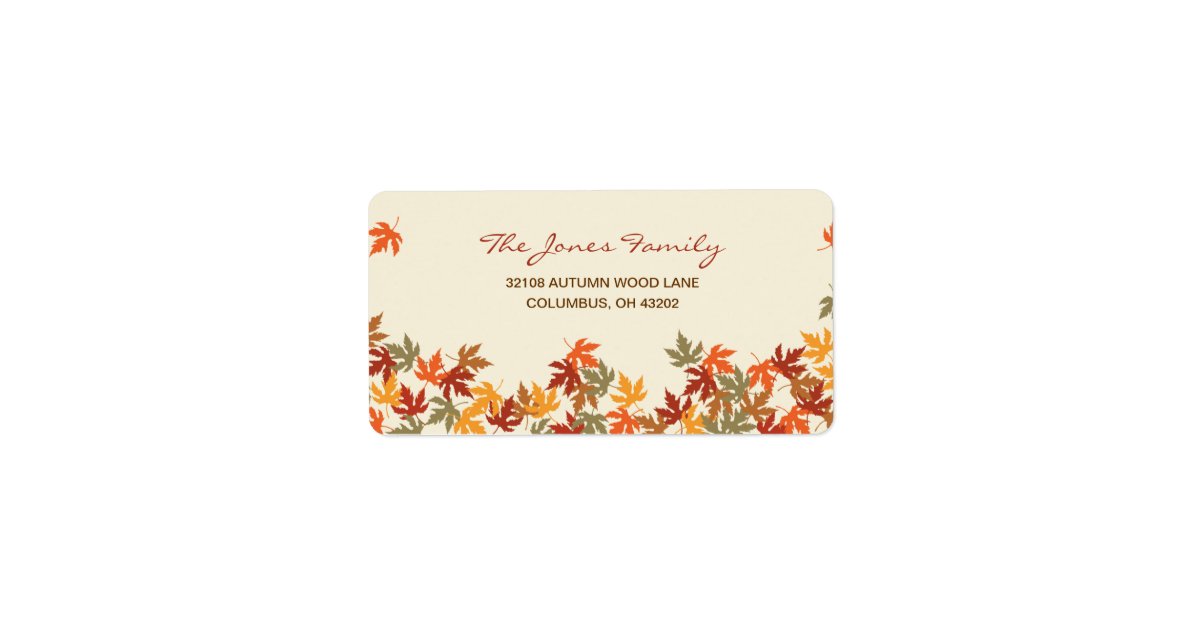 Fall Leaves Address Label | Zazzle