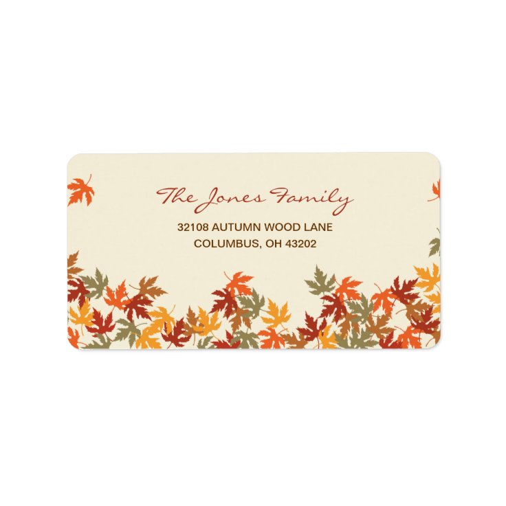 Fall Leaves Address Label | Zazzle