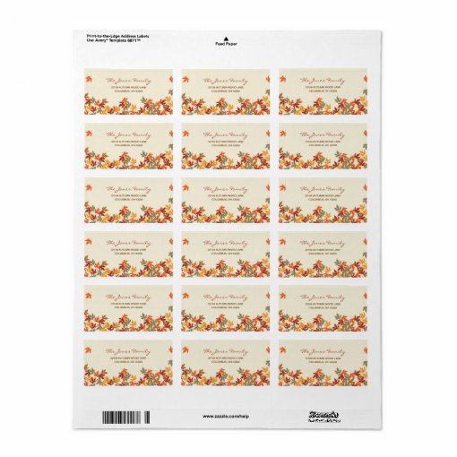 Fall Leaves Address Label | Zazzle
