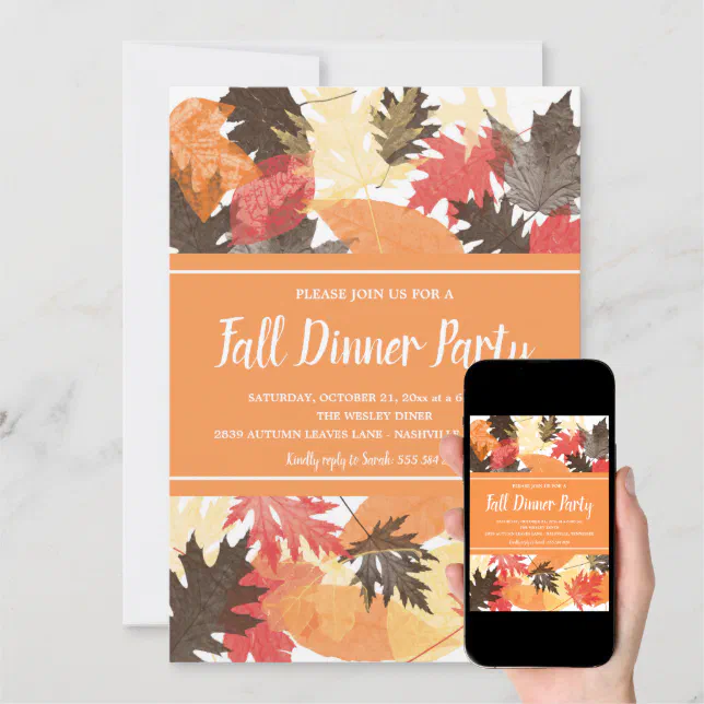 Fall Leaves | Autumn Party Invitation | Zazzle