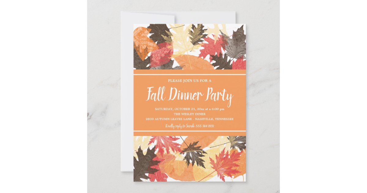 Fall Leaves | Autumn Party Invitation | Zazzle