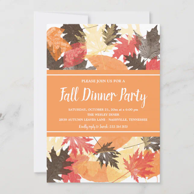 Fall Leaves | Autumn Party Invitation | Zazzle