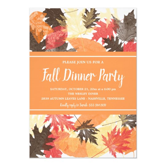 Fall Leaves | Autumn Party Invitation | Zazzle.com