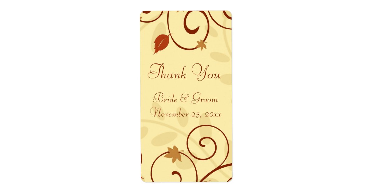 Fall Leaves Autumn Wedding Labels | Zazzle