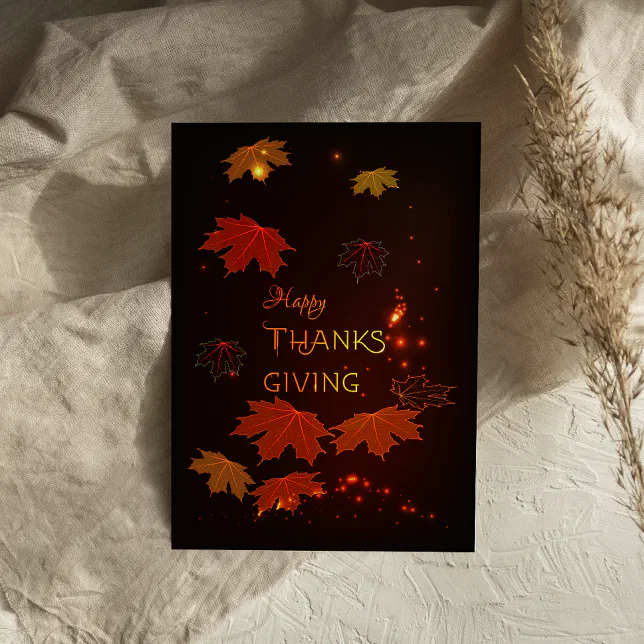 Fall Leaves Happy Thanksgiving card | Zazzle