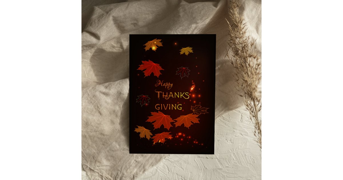 Fall Leaves Happy Thanksgiving card | Zazzle