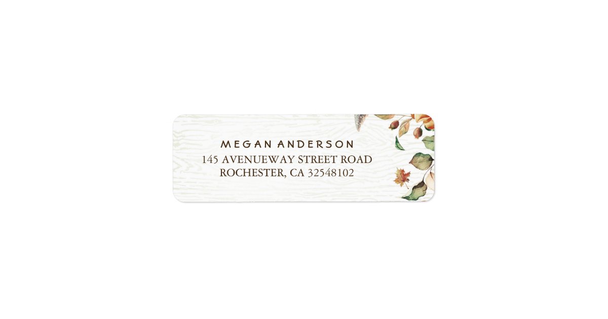 Fall Leaves Harvest Wedding Label | Zazzle