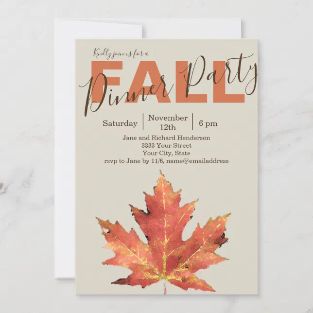 Fall Leaves Party Invitation | Zazzle
