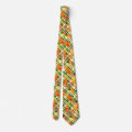 Fall Leaves Pumpkin Plaid Pattern Neck Tie | Zazzle