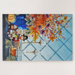 Fall leaves, pumpkins, Thanksgiving Nesting dolls Jigsaw Puzzle | Zazzle