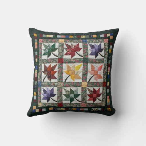 Fall Leaves Quilt Throw Pillow | Zazzle