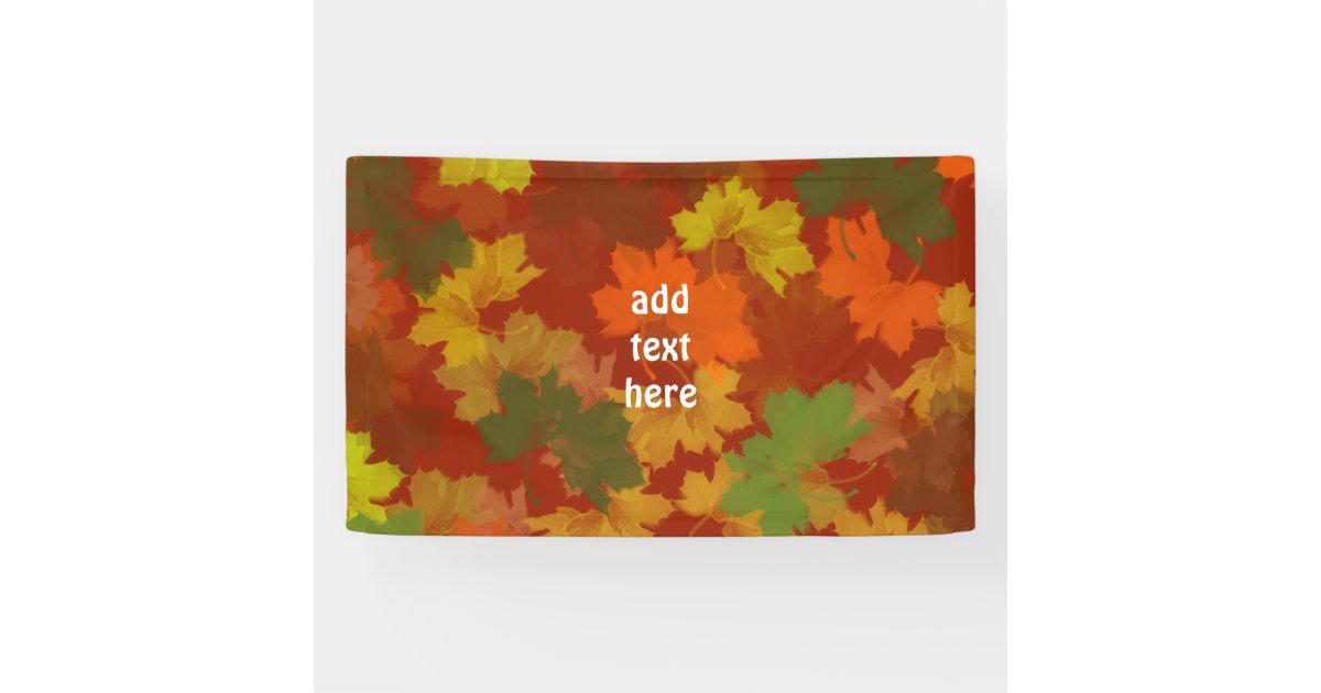 Fall Leaves - Red Background Banner | Zazzle