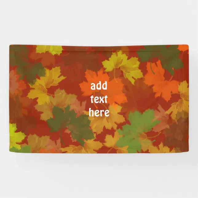 Fall Leaves - Red Background Banner | Zazzle