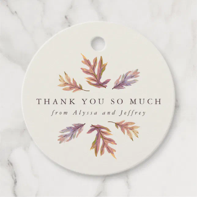 Fall leaves rehearsal dinner thank you favor tags | Zazzle