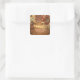 Fall Leaves & String Lights on Rustic Wood Favor Square Sticker | Zazzle