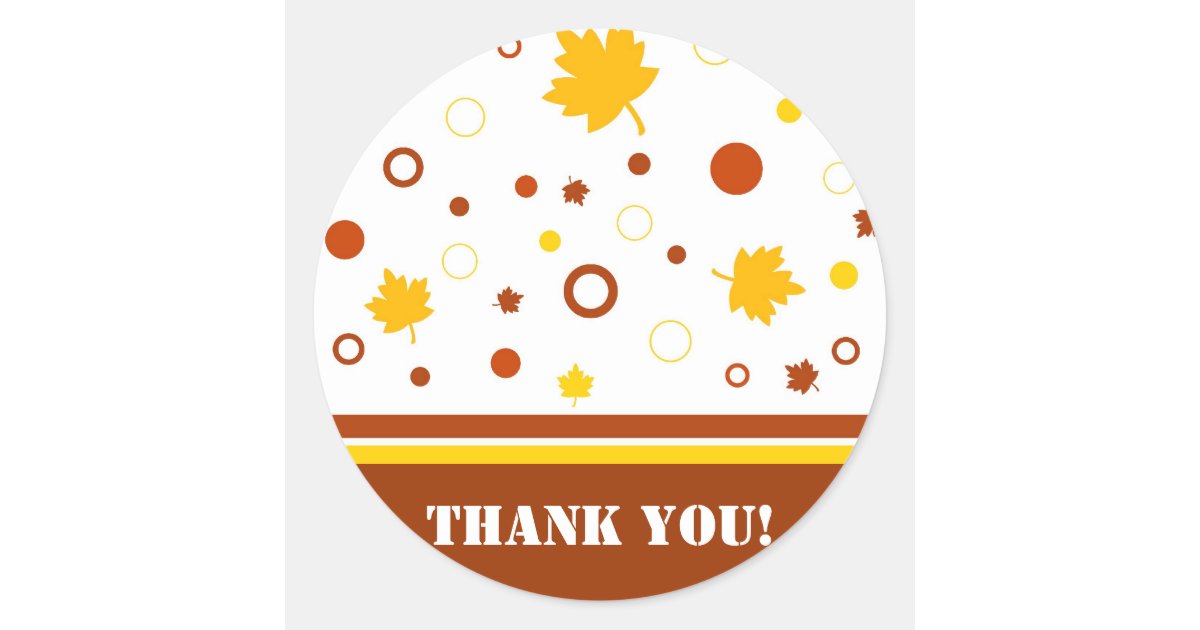 Fall leaves Thank You! - Sticker | Zazzle