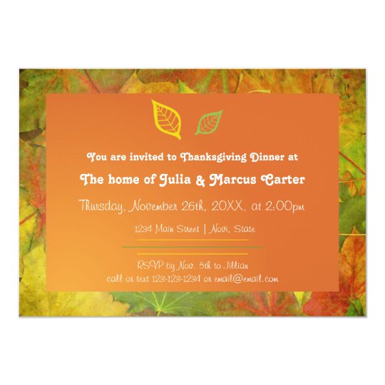 Fall Leaves - Thanksgiving Dinner Invite | Zazzle.com