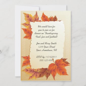 Fall Leaves Thanksgiving Invitation | Zazzle