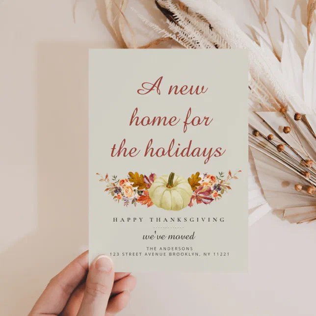 fall leaves thanksgiving moving announcement postcard | Zazzle
