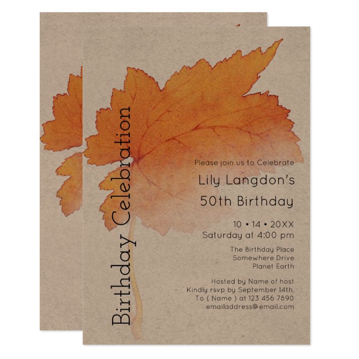 Fall Leaves Watercolor Autumn Invitation | Zazzle.com