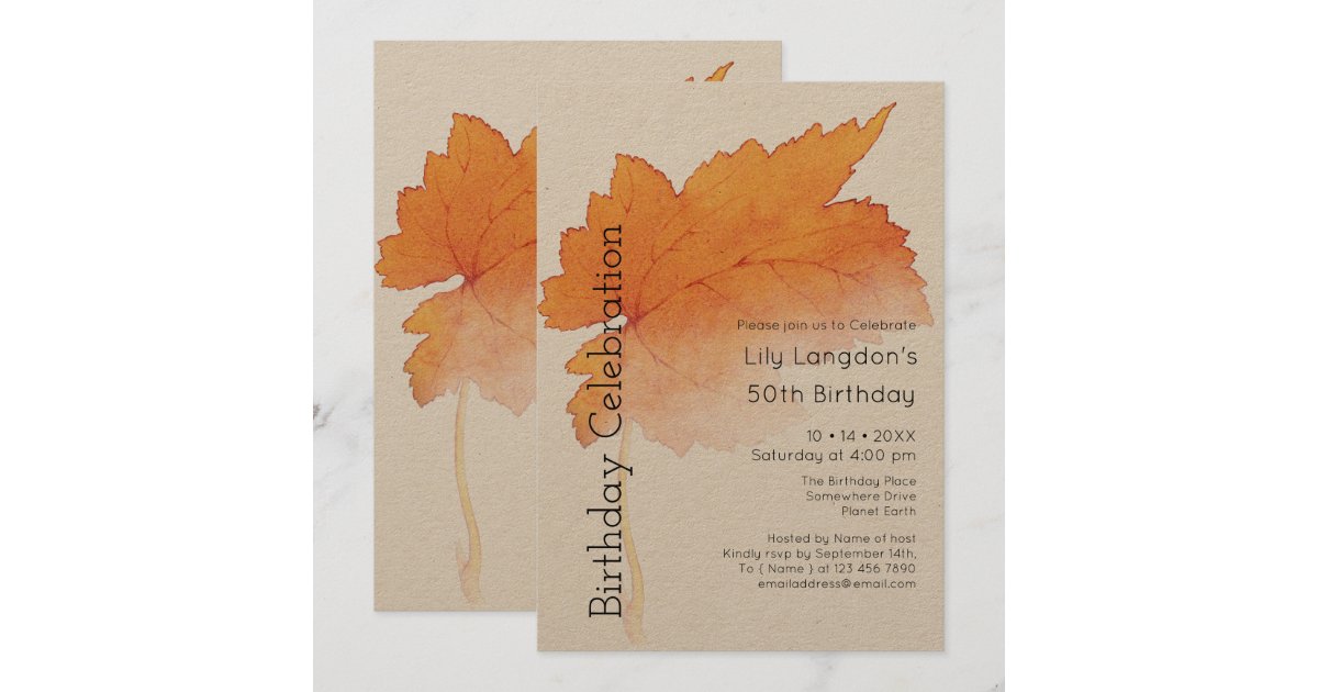 Fall Leaves Watercolor Autumn Invitation | Zazzle