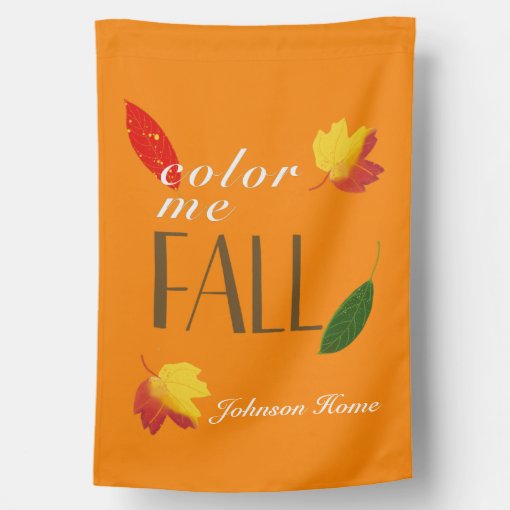Fall Leaves Weatherproof Personalized House Flag | Zazzle