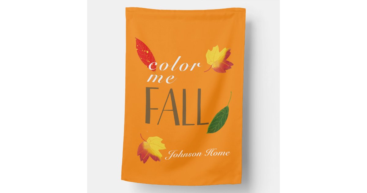 Fall Leaves Weatherproof Personalized House Flag | Zazzle