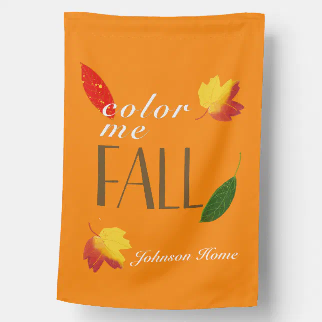 Fall Leaves Weatherproof Personalized House Flag | Zazzle