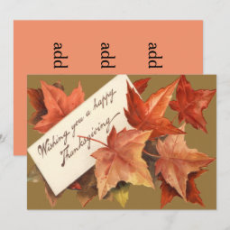 Fall Leaves Wishing You A Happy Thanksgiving Holiday Card | Zazzle