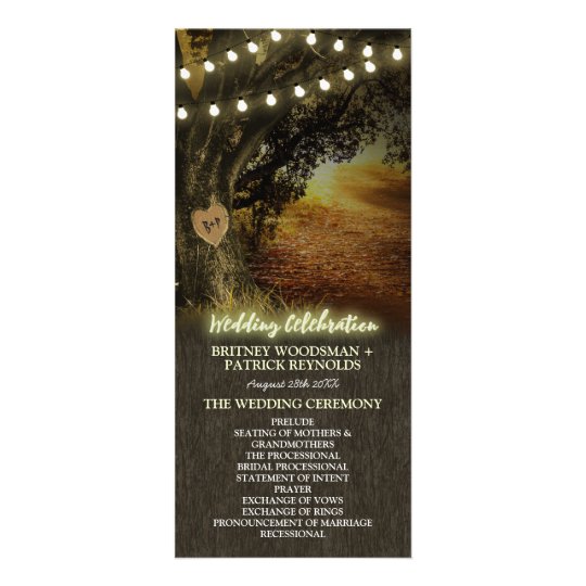 Fall Lights Oak Tree Wedding Ceremony Programs | Zazzle.com