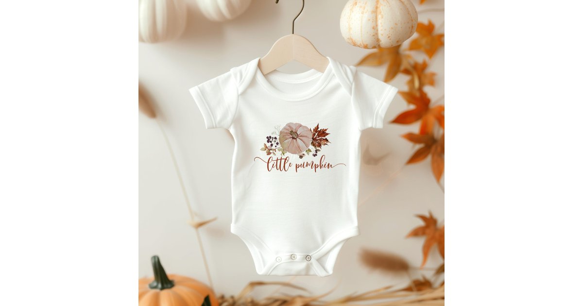 Fall little pumpkin baby bodysuit | Zazzle