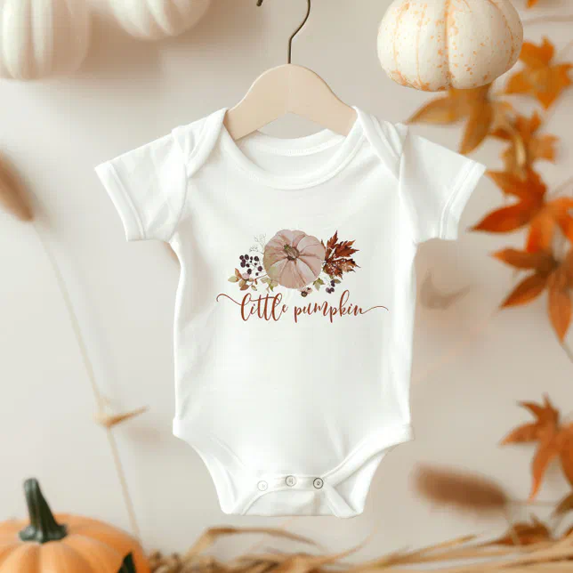 Fall little pumpkin baby bodysuit | Zazzle